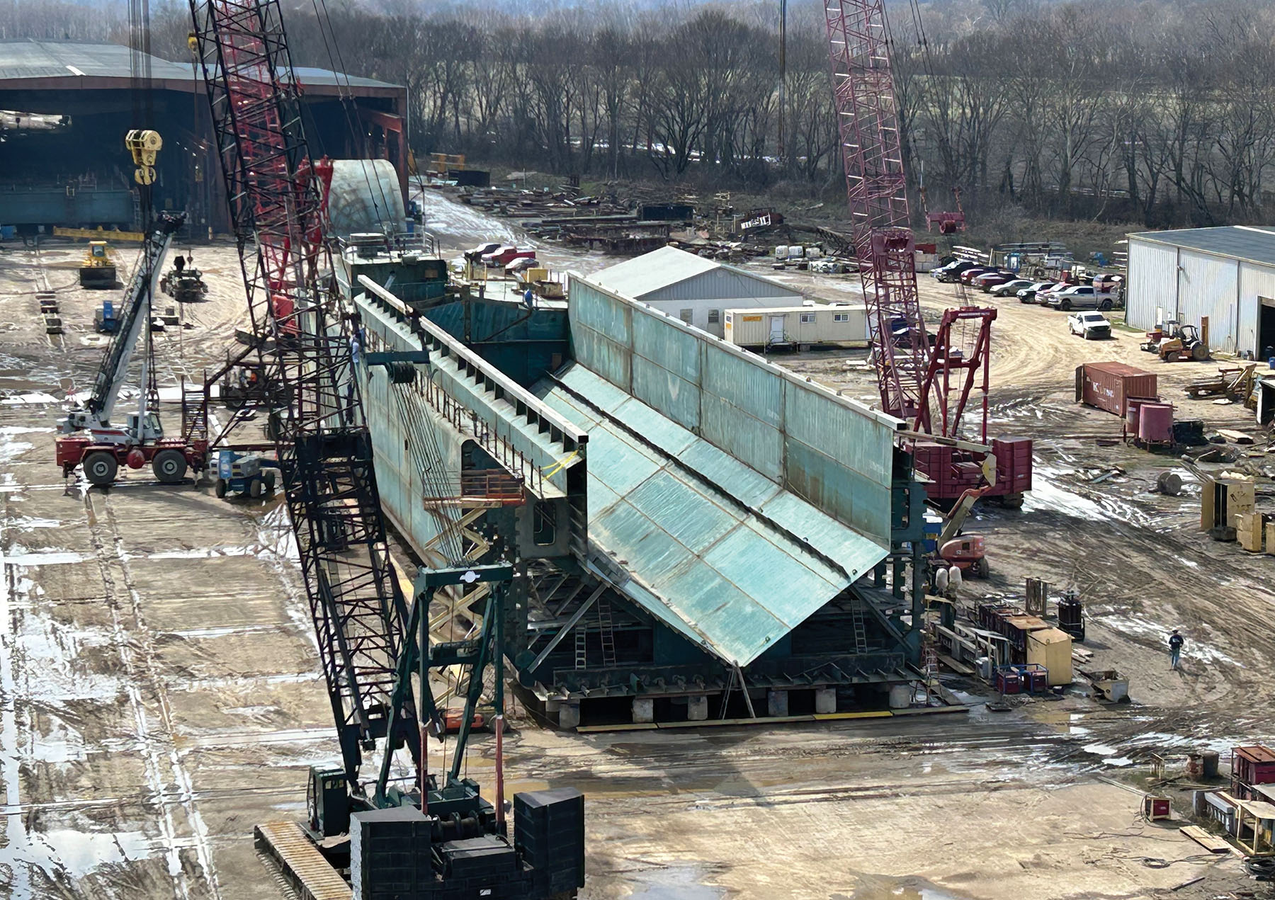 Corn Island Building Dump Scow, 180-foot Deck Barge - The Waterways Journal